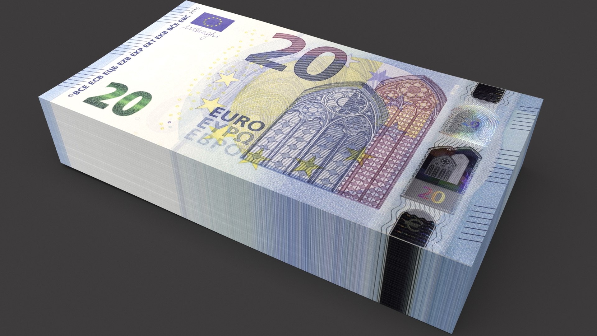 20 euro Banknotes Bill obj model - TurboSquid 1814350
