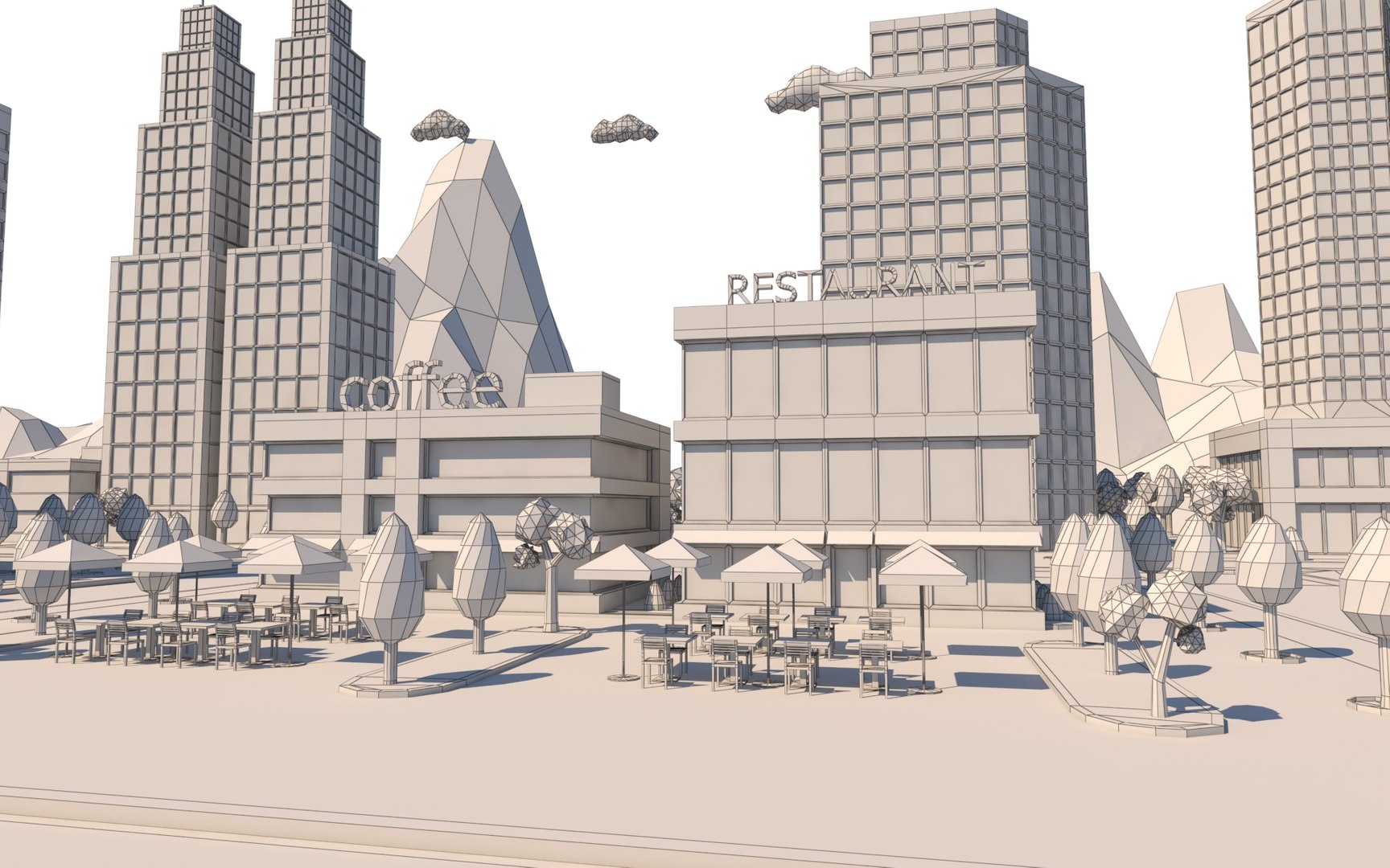 3D model Low Poly Mini city - TurboSquid 1741869