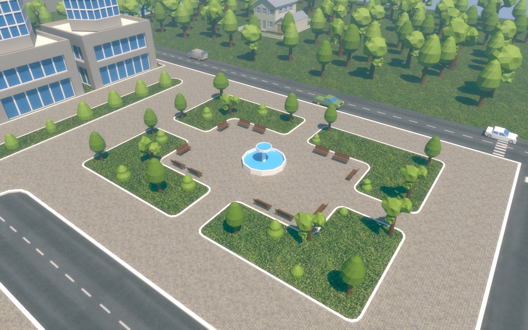 3D Model Low Poly Mini City - TurboSquid 1741869