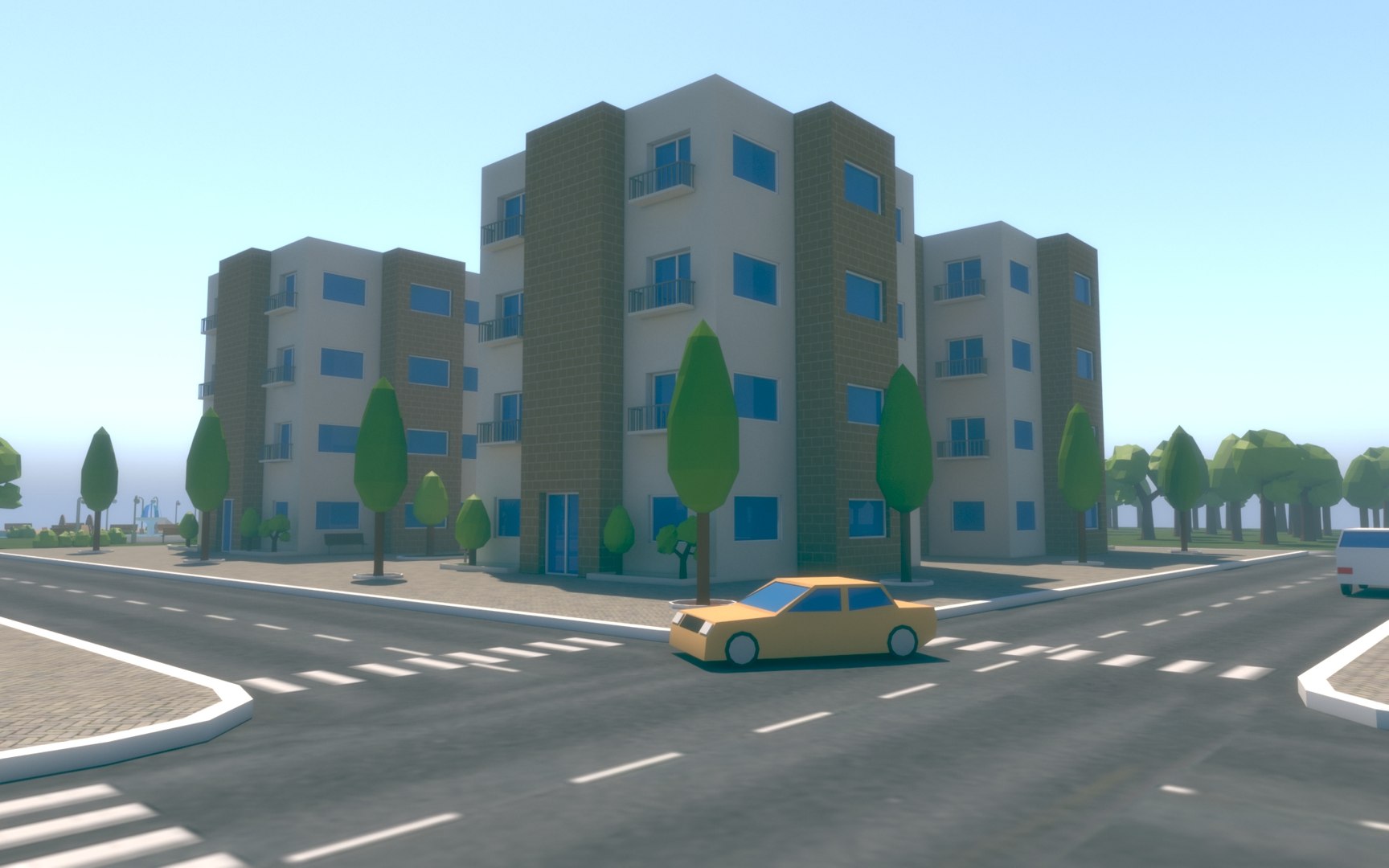 3D model Low Poly Mini city - TurboSquid 1741869