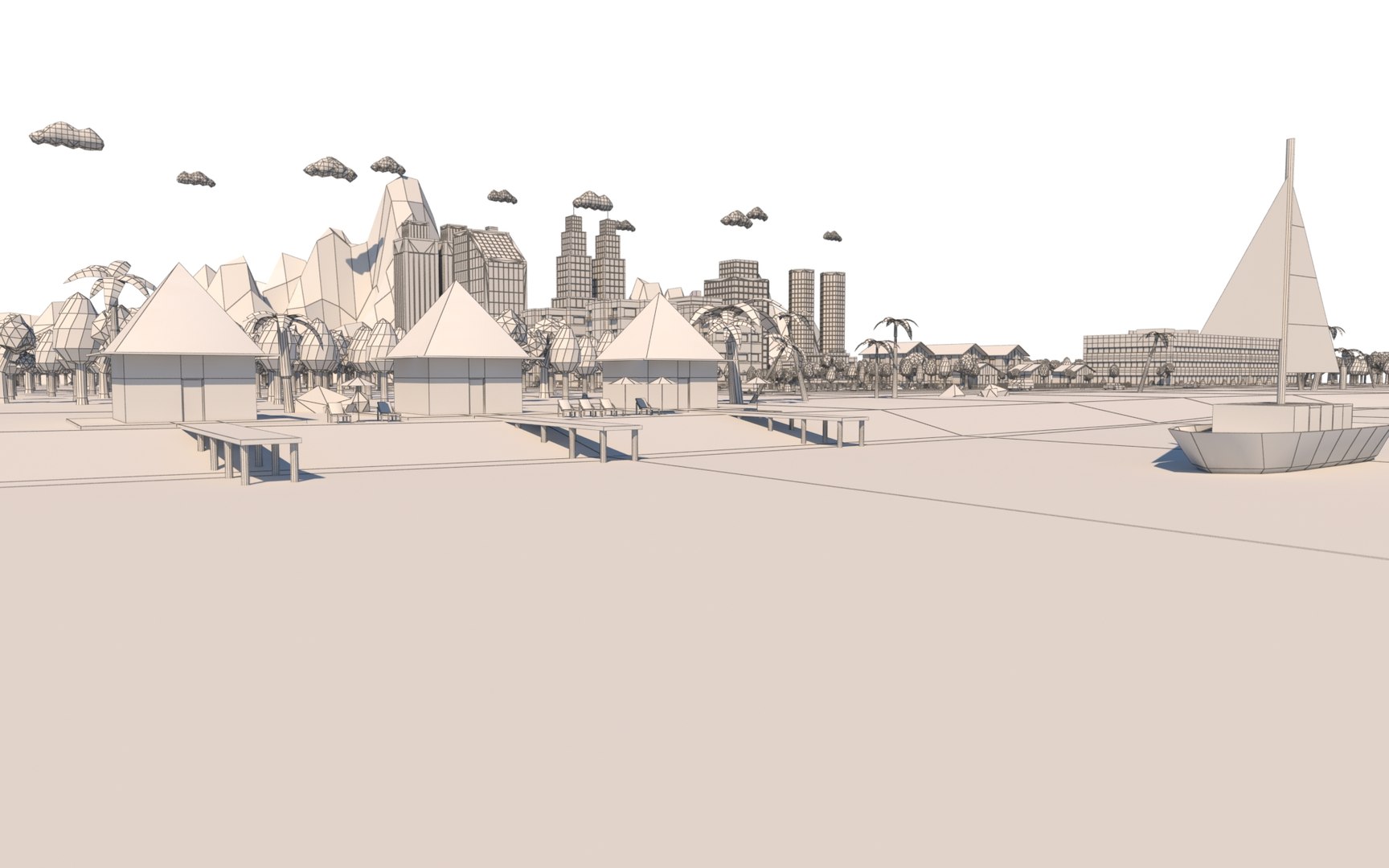 3D Model Low Poly Mini City - TurboSquid 1741869