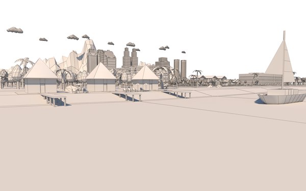 3D model Low Poly Mini city - TurboSquid 1741869