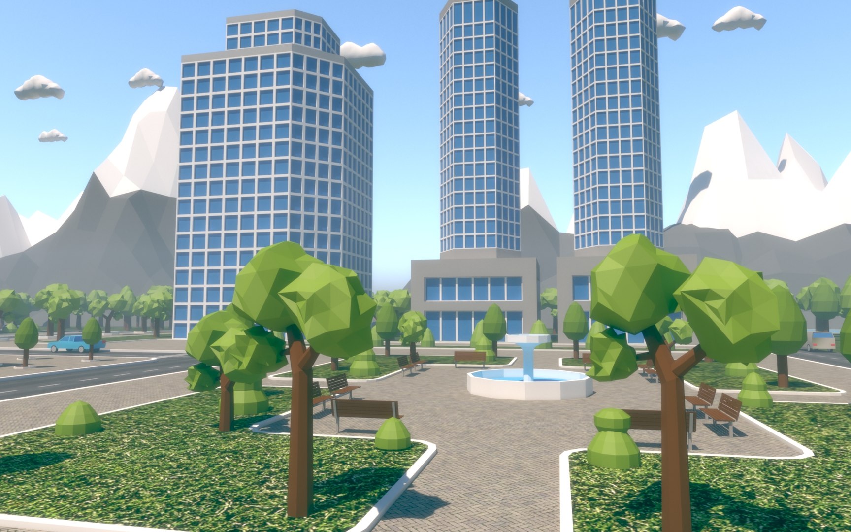 3D Model Low Poly Mini City - TurboSquid 1741869