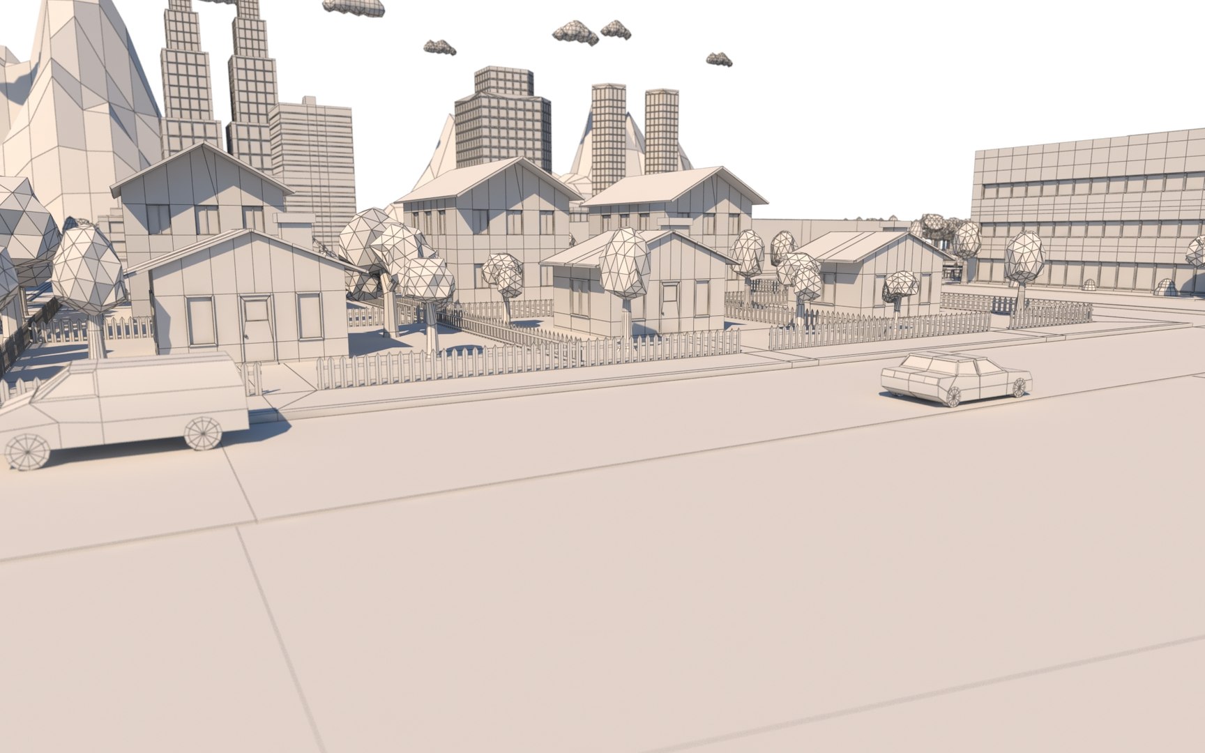 3D Model Low Poly Mini City - TurboSquid 1741869