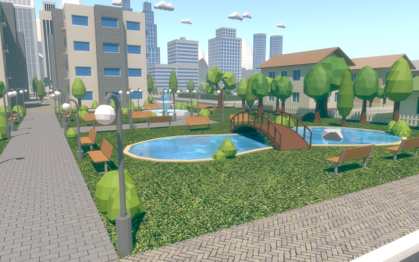 3D Model Low Poly Mini City - TurboSquid 1741869