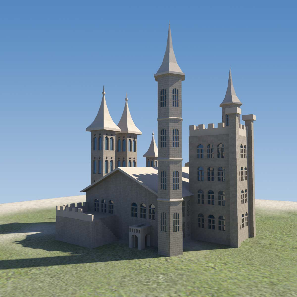 3d model castle versions