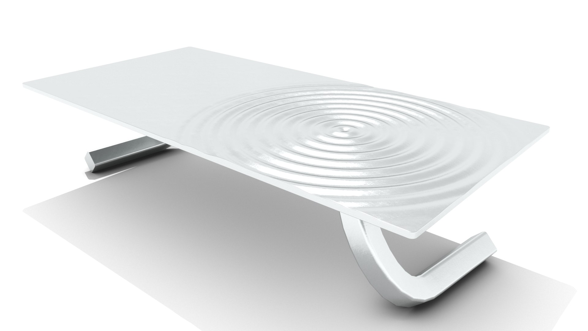 Modern Chrome Ripple Coffee Table 3D Model - TurboSquid 1262716