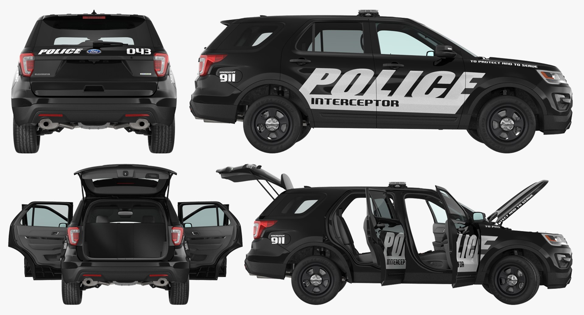 police interceptor unit 2016 3d model
