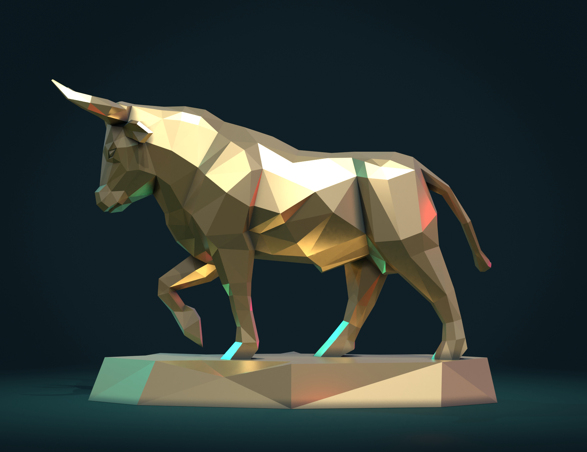 modelo 3d Escultura de toro Low Poly - TurboSquid 1691458