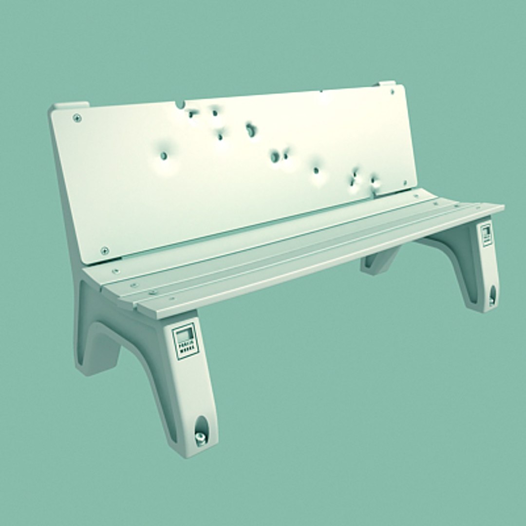 bus stop bench 3d model