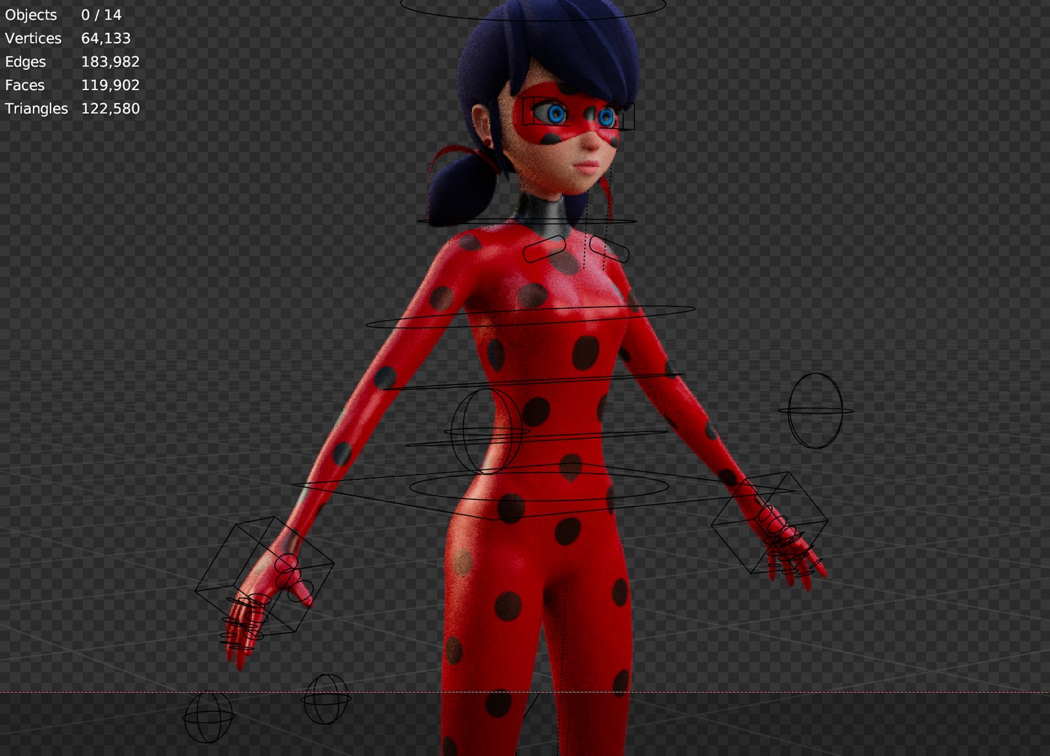 Miraculous LadyBug Animated Rigged 3D Model - TurboSquid 1935157
