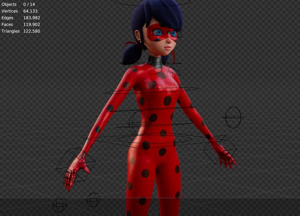 Miraculous LadyBug Animated Rigged 3D 모델 - TurboSquid 1935157