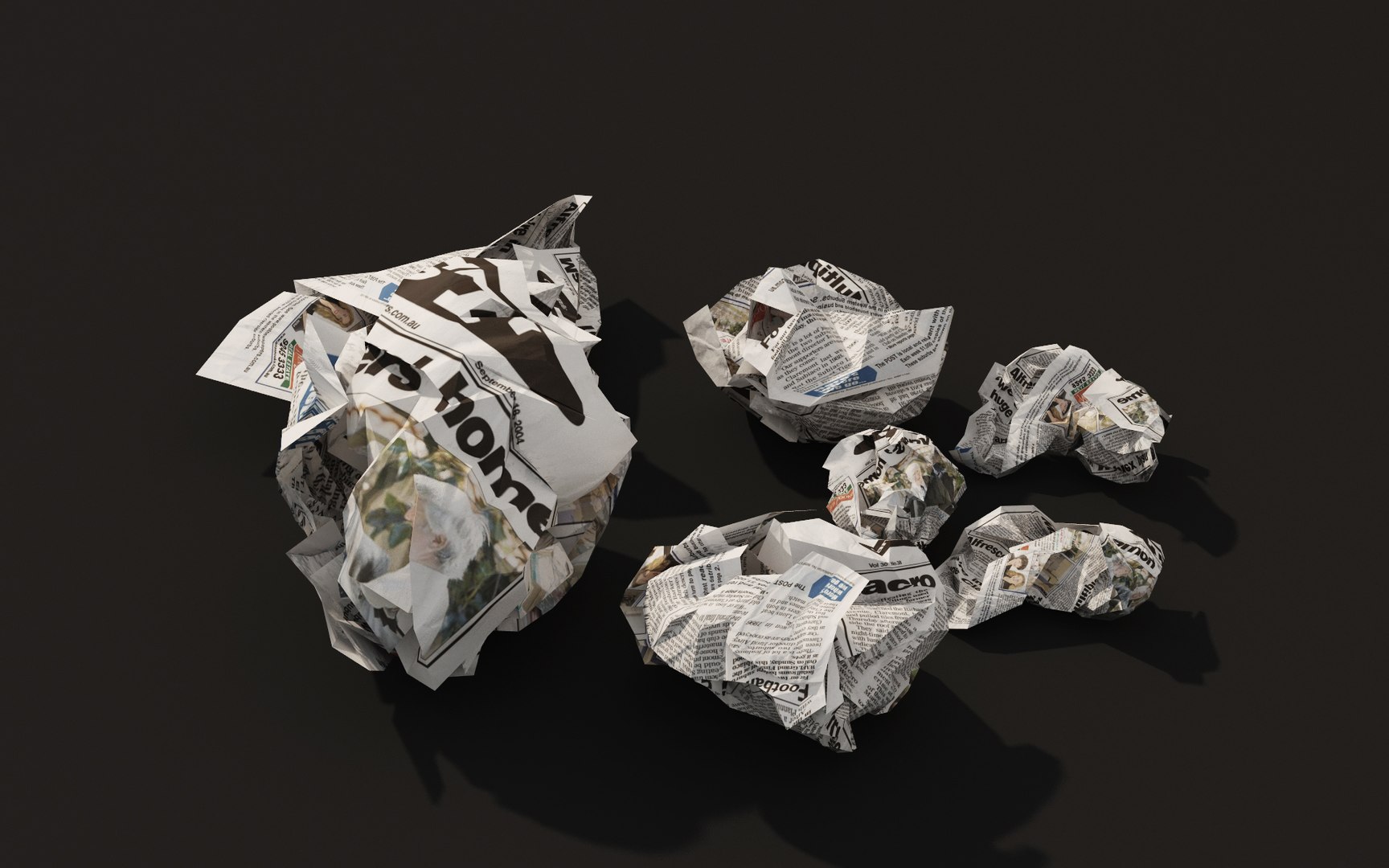 3d Crumled Paper Low-poly