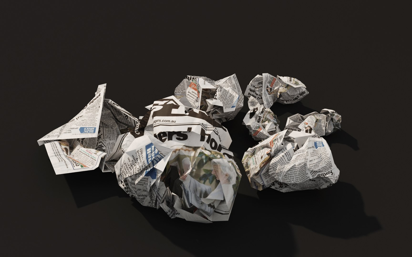 3d Crumled Paper Low-poly