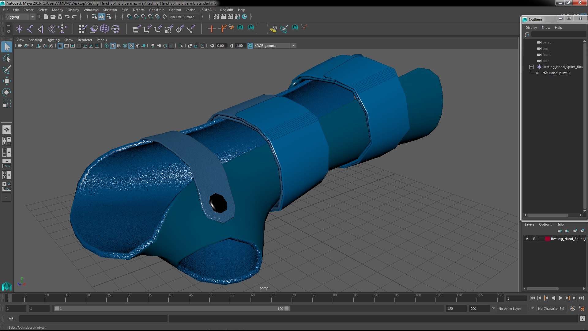 Resting Hand Splint Blue Model - TurboSquid 2123569