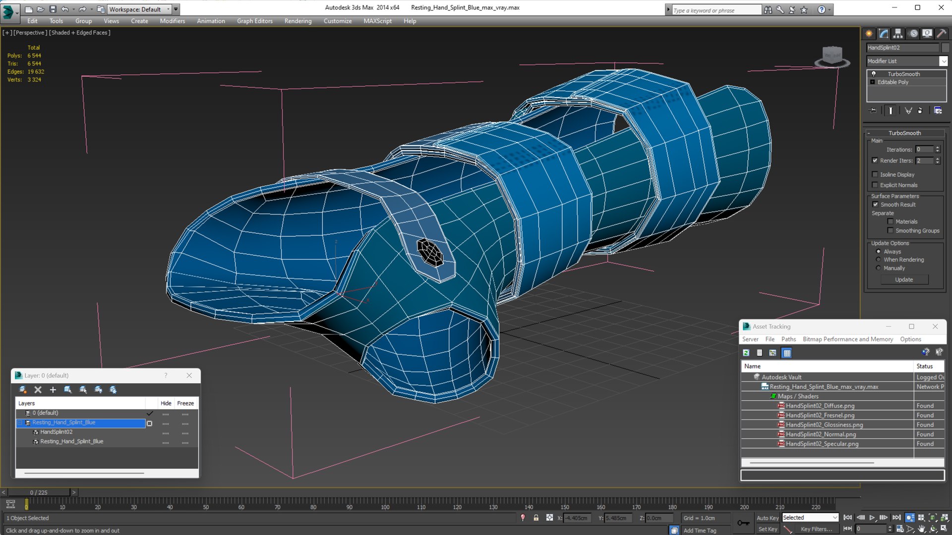 Resting Hand Splint Blue Model - TurboSquid 2123569