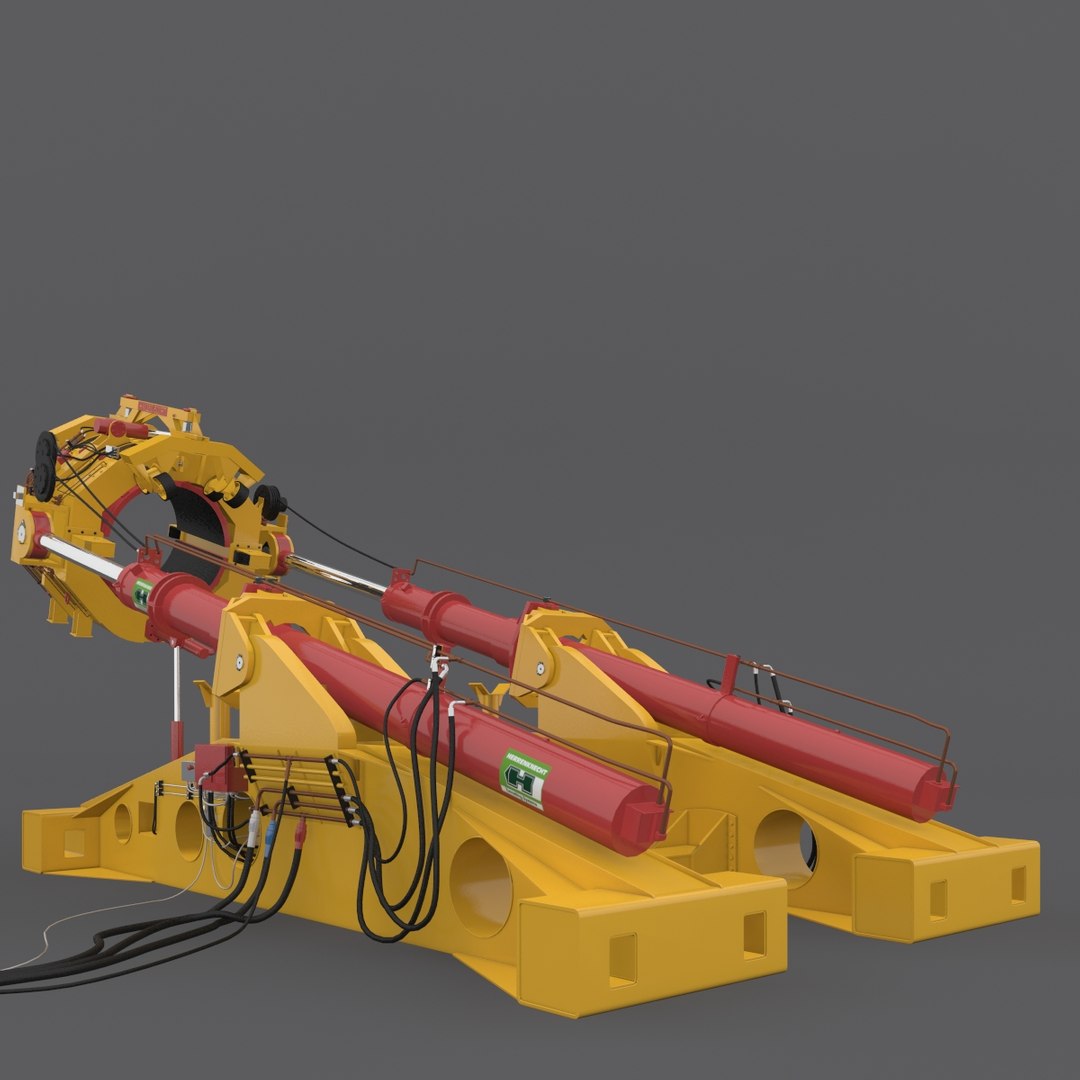 Herrenknecht Pipe Thruster Rigged 3d Model