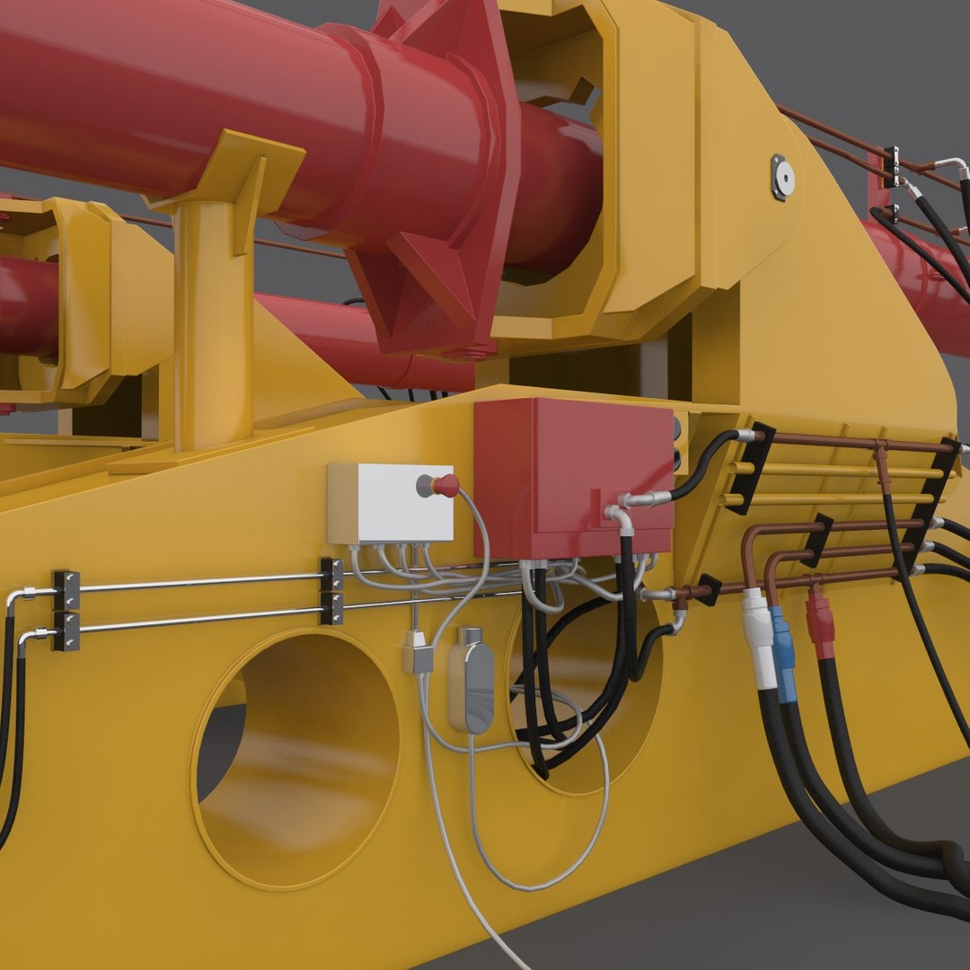 Herrenknecht Pipe Thruster Rigged 3d Model