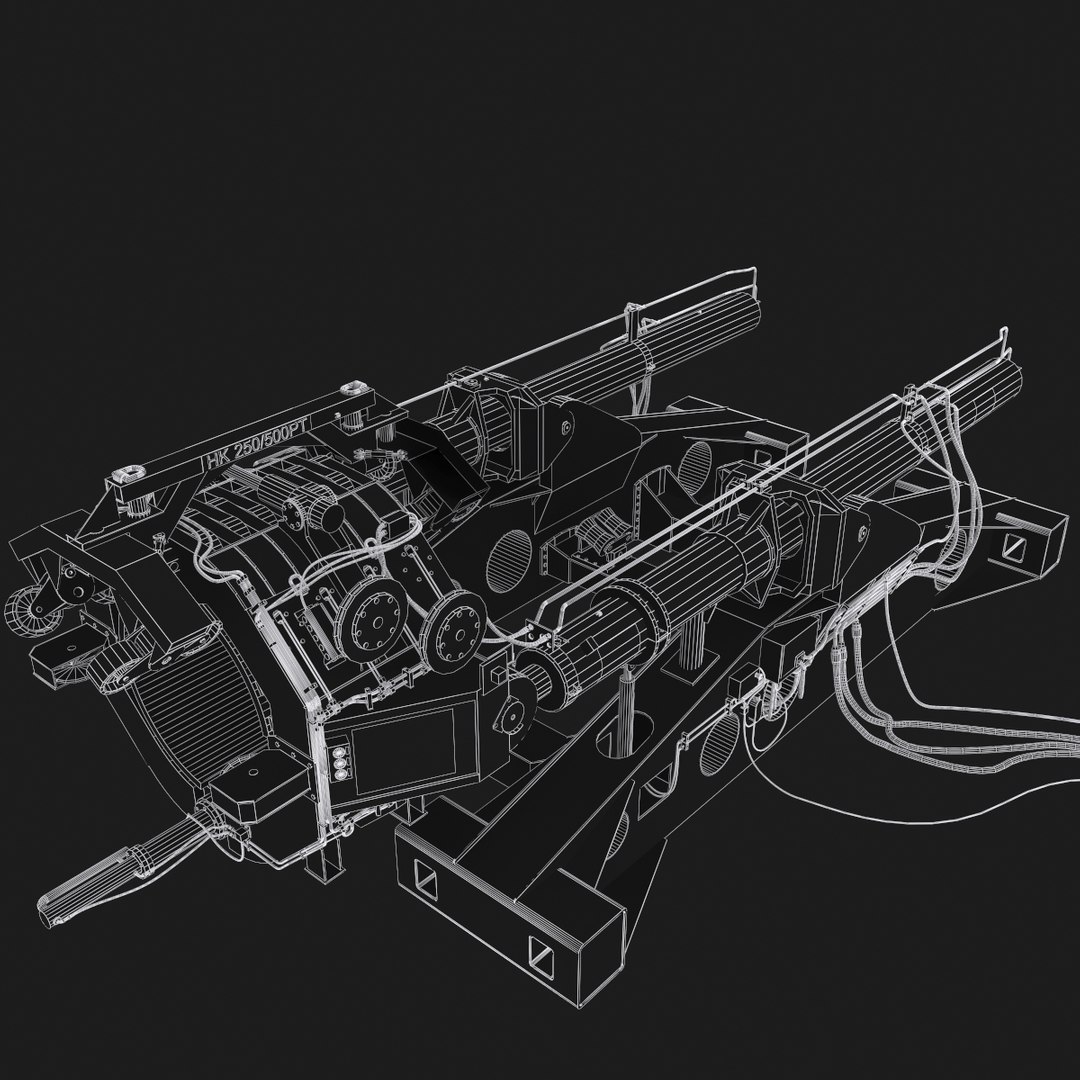 Herrenknecht Pipe Thruster Rigged 3d Model