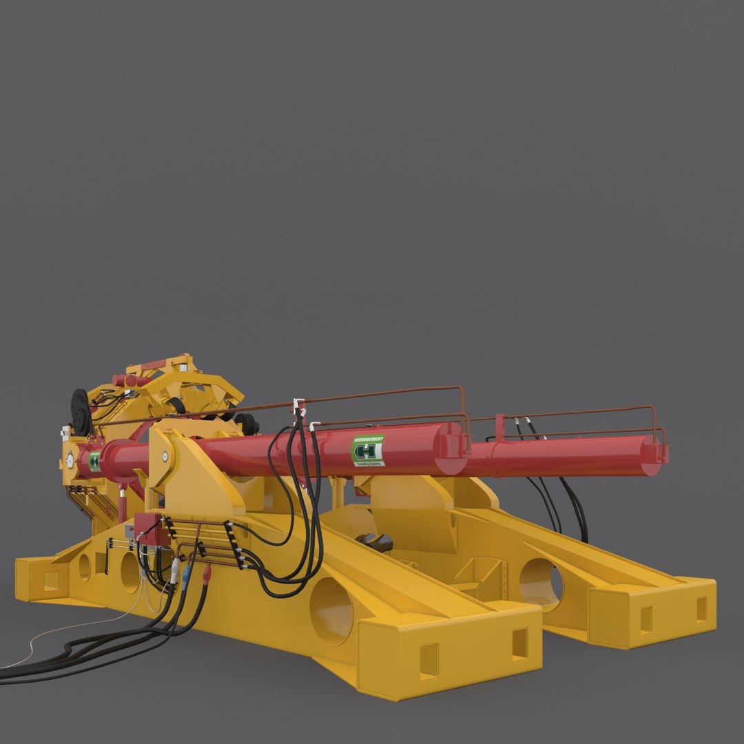 Herrenknecht Pipe Thruster Rigged 3d Model
