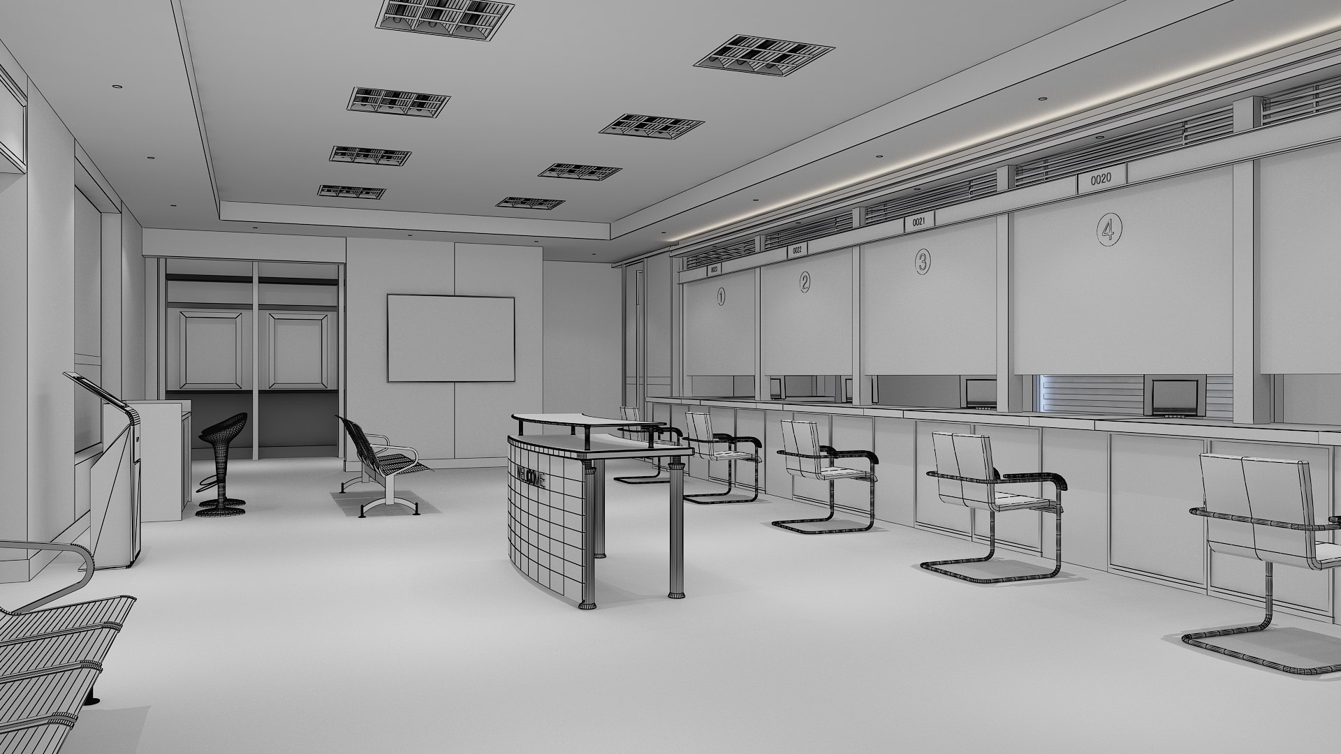 3D Bank Lobby 03 Model - TurboSquid 2106200