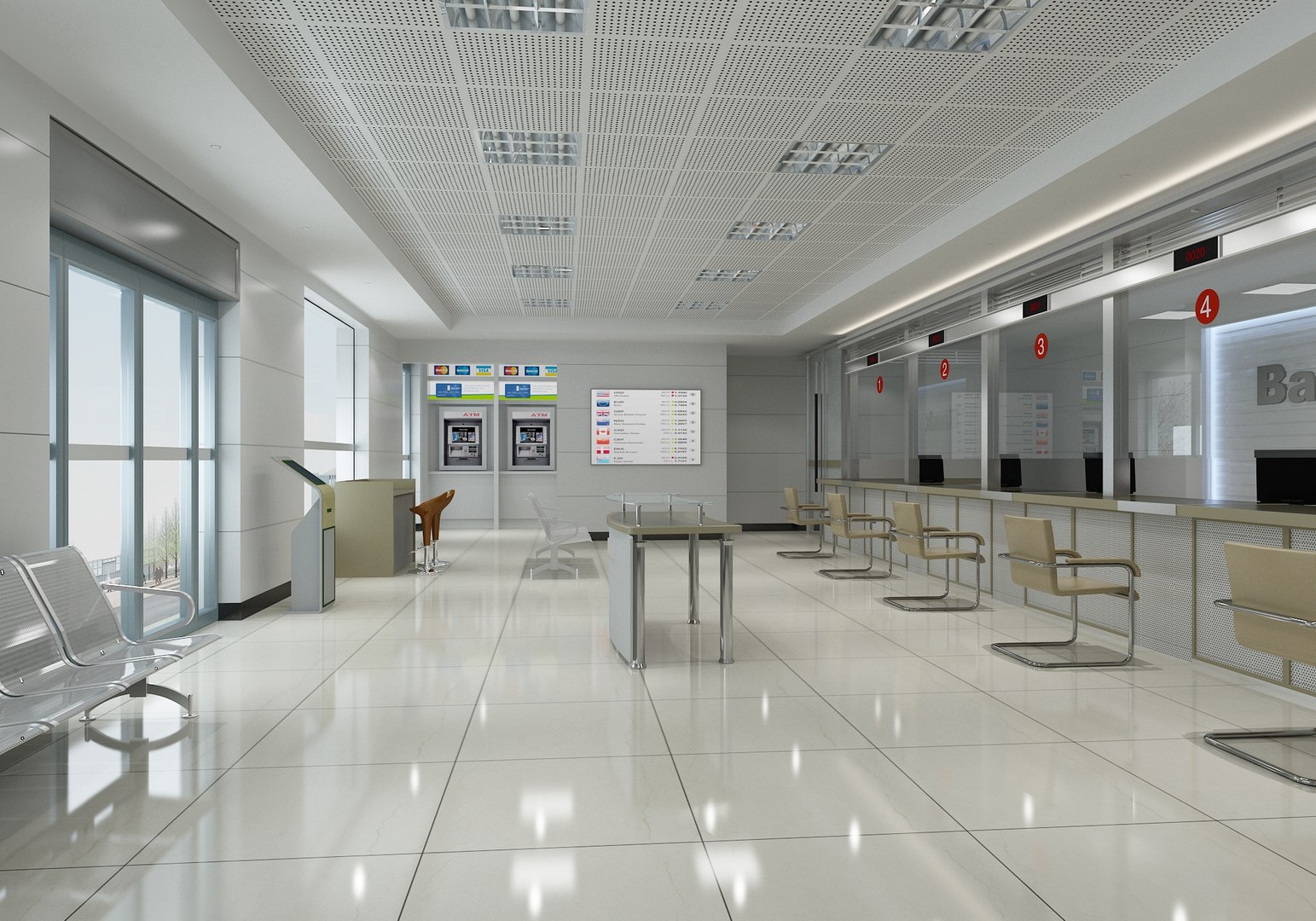 3D Bank Lobby 03 Model - TurboSquid 2106200