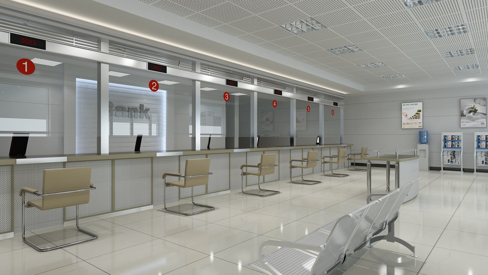 3D Bank Lobby 03 Model - TurboSquid 2106200