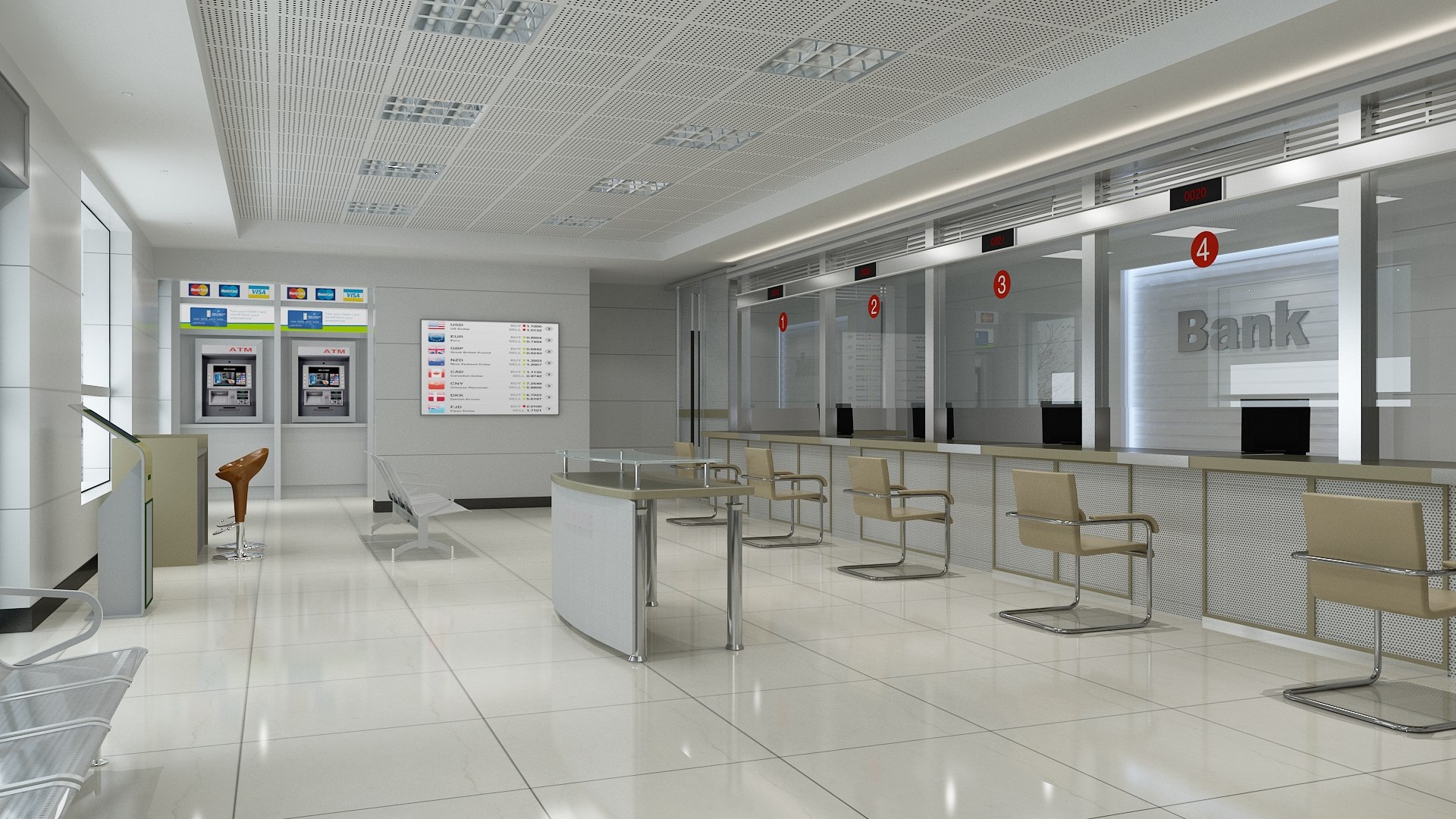 3D Bank Lobby 03 Model - TurboSquid 2106200