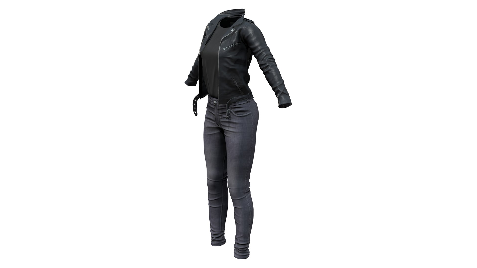 Rocker Girl Outfit Model - TurboSquid 1884527