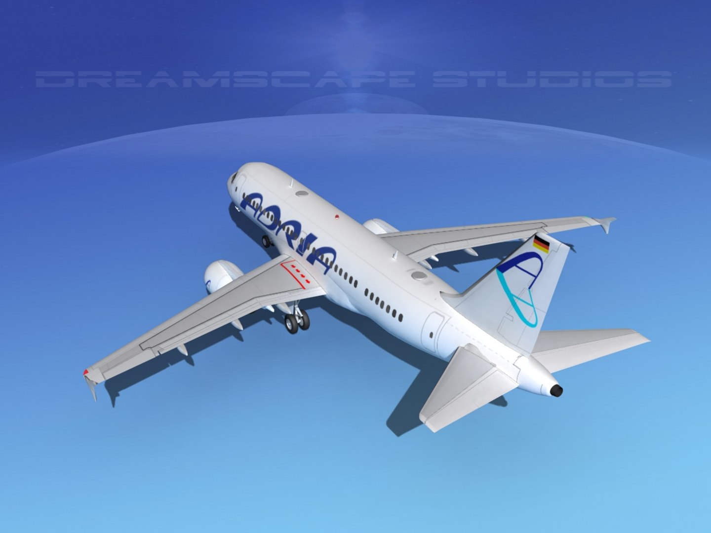 3d scale airbus a319 model