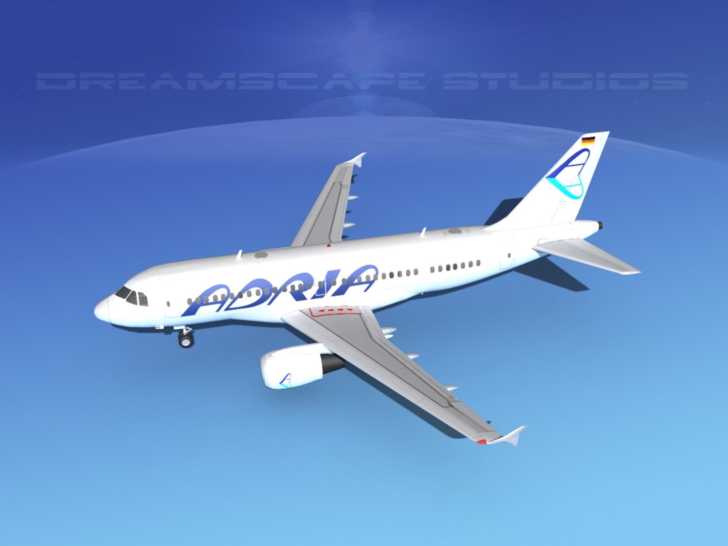 3d scale airbus a319 model