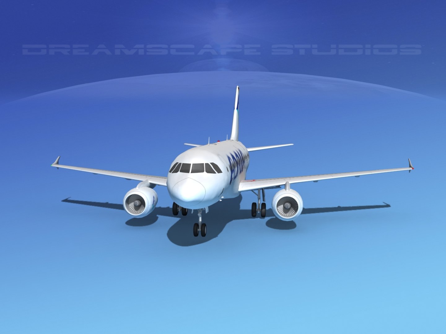 3d scale airbus a319 model