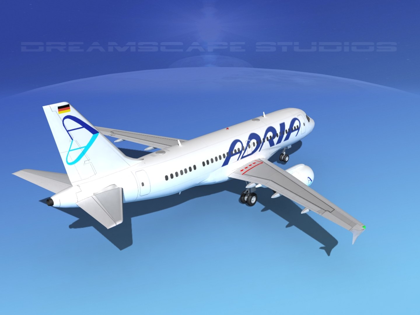 3d scale airbus a319 model