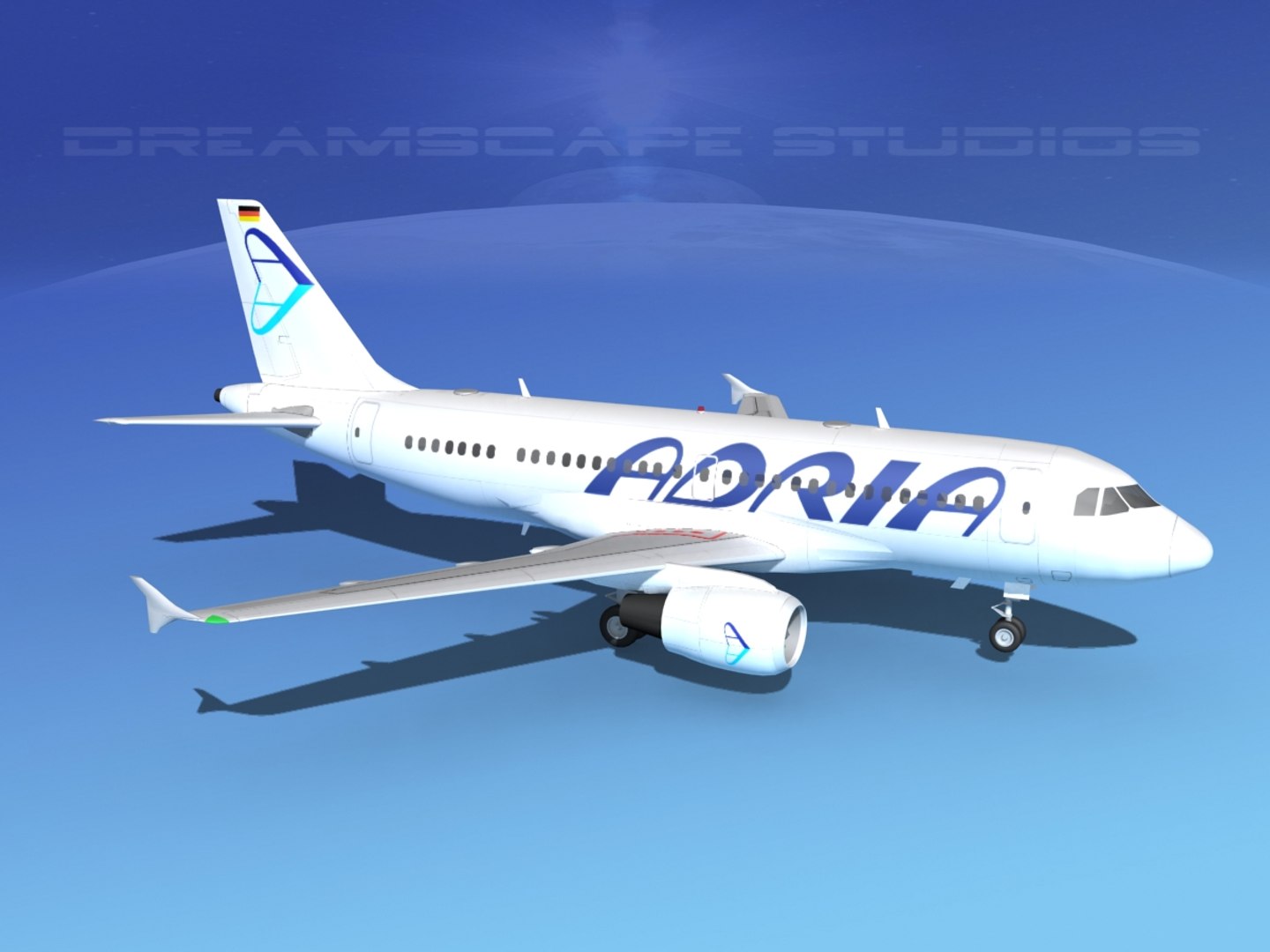 3d scale airbus a319 model
