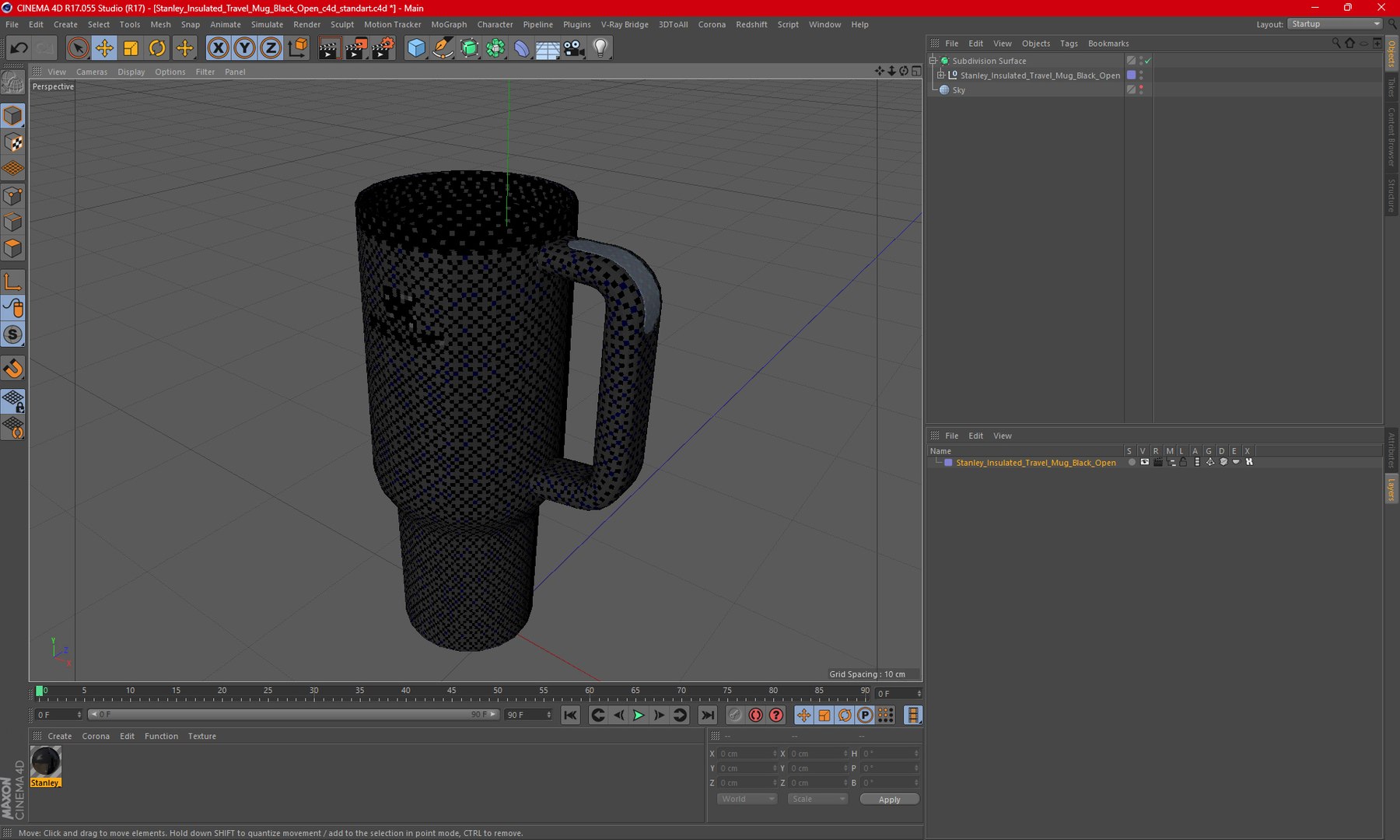 Stanley Insulated Travel Mug Black Open 3D Model - TurboSquid 2231259