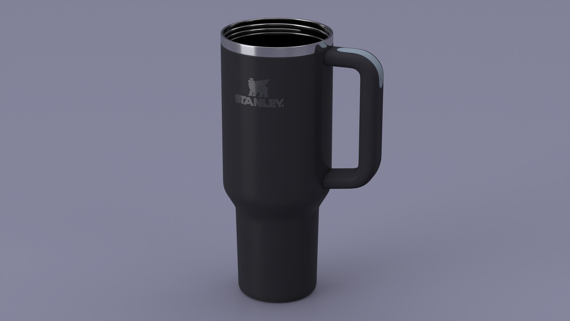 Stanley Insulated Travel Mug Black Open 3D Model - TurboSquid 2231259