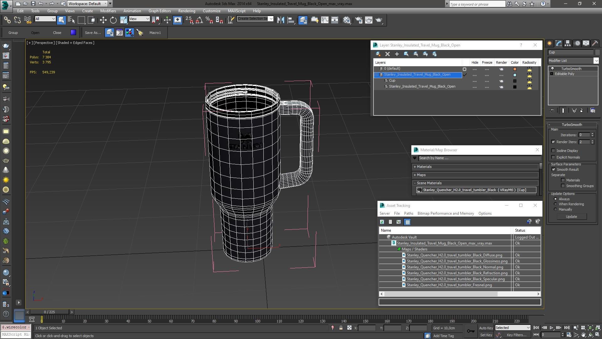 Stanley Insulated Travel Mug Black Open 3D Model - TurboSquid 2231259