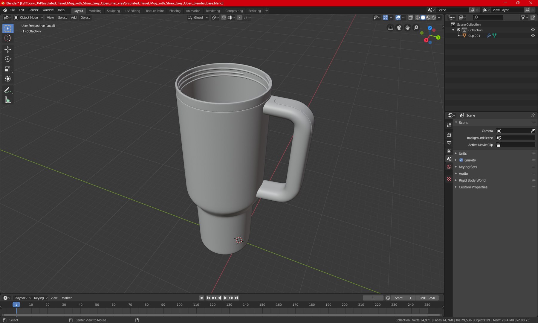 Stanley Insulated Travel Mug Black Open 3D Model - TurboSquid 2231259