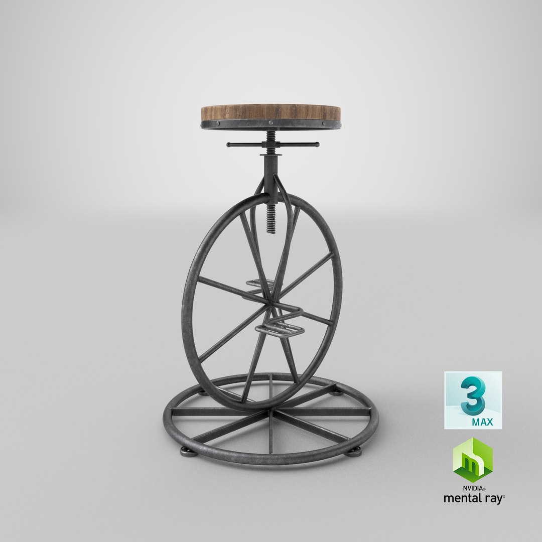 3D bicycle wheel bar stool model - TurboSquid 1326487
