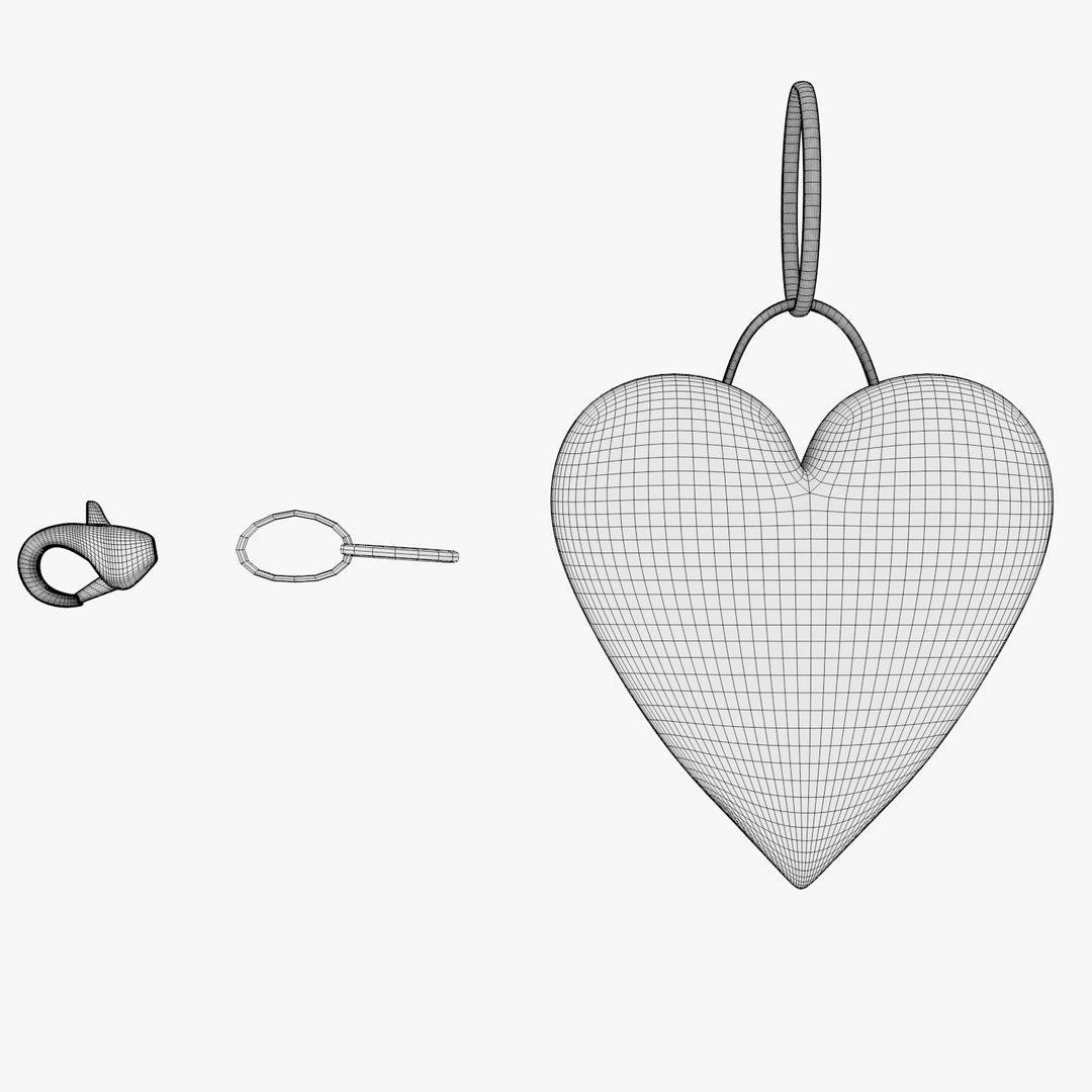 3d Heart Necklace Model