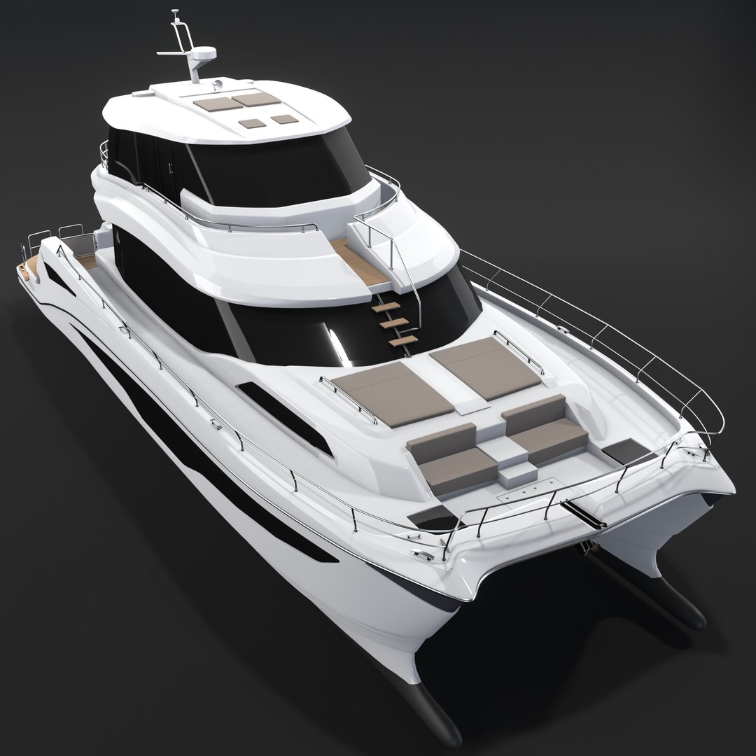 3D Aquila 70 Luxury Power Catamaran 3D model - TurboSquid 2006998