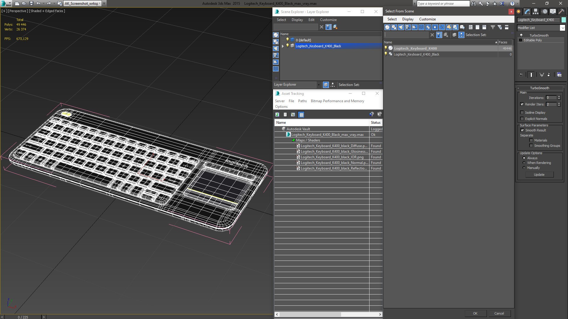 Logitech Keyboard K400 Black 3D Model - TurboSquid 1912229