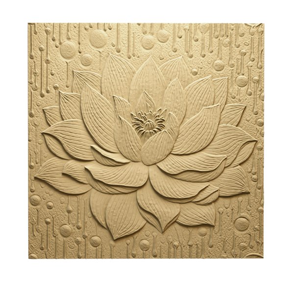 modelo 3d Conjunto de decoración de pared con panel de loto moderno ...