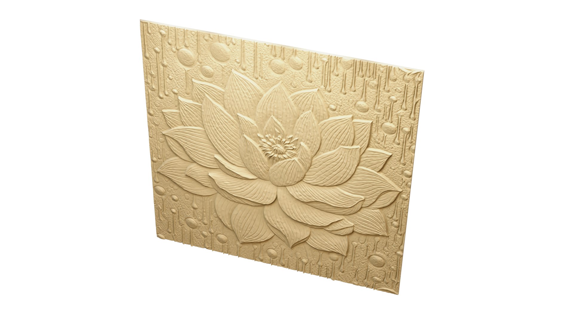 Modern Lotus Panel Wall Decor Set Wall Relief Mural CNC 149 Model ...