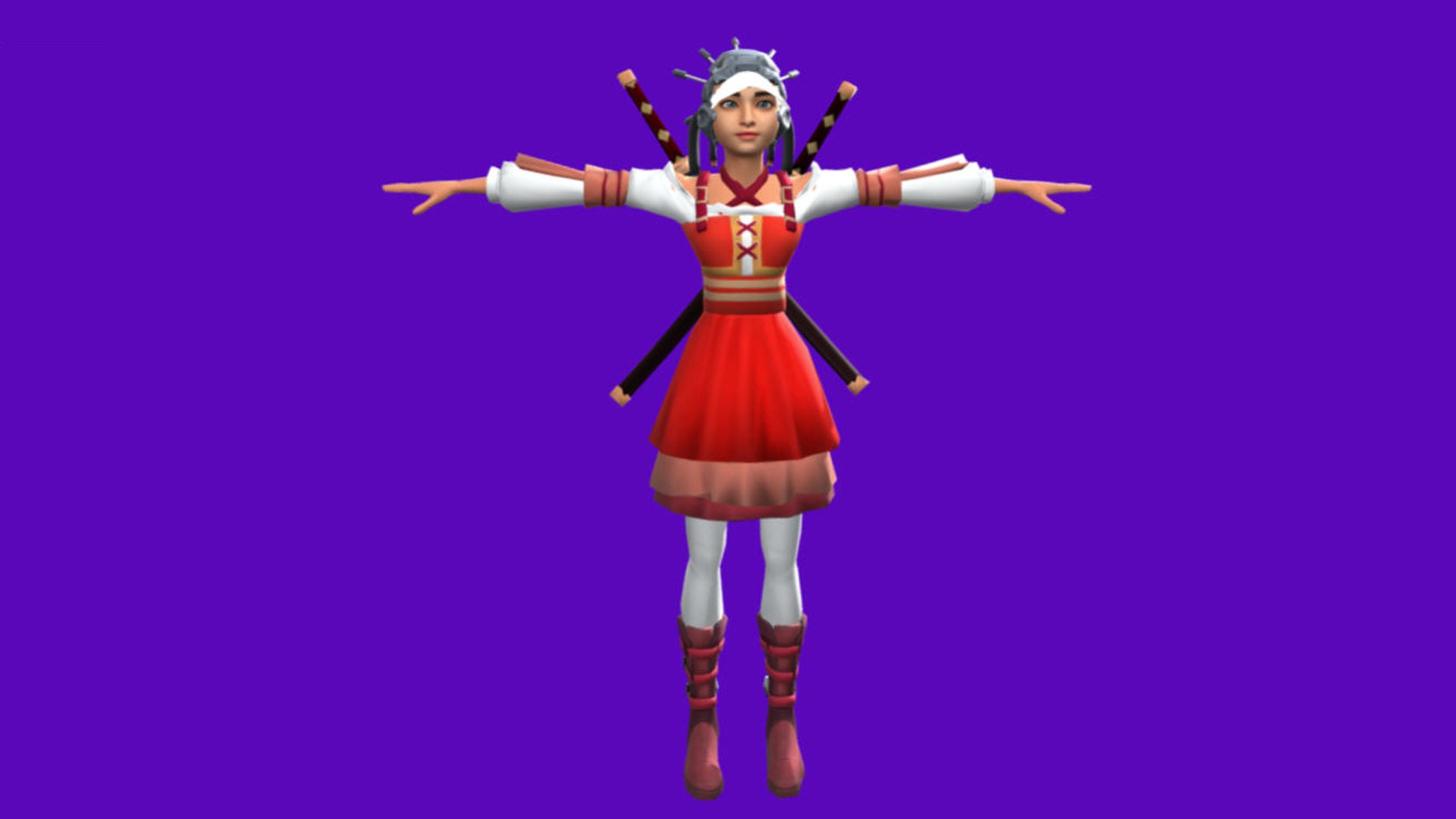 3D Game model fighter girl - TurboSquid 1922153