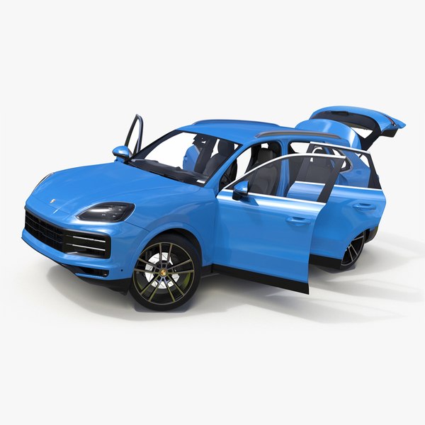 3D модель Porsche Cayenne Luxury SUV Montego Blue, оснащенный для ...