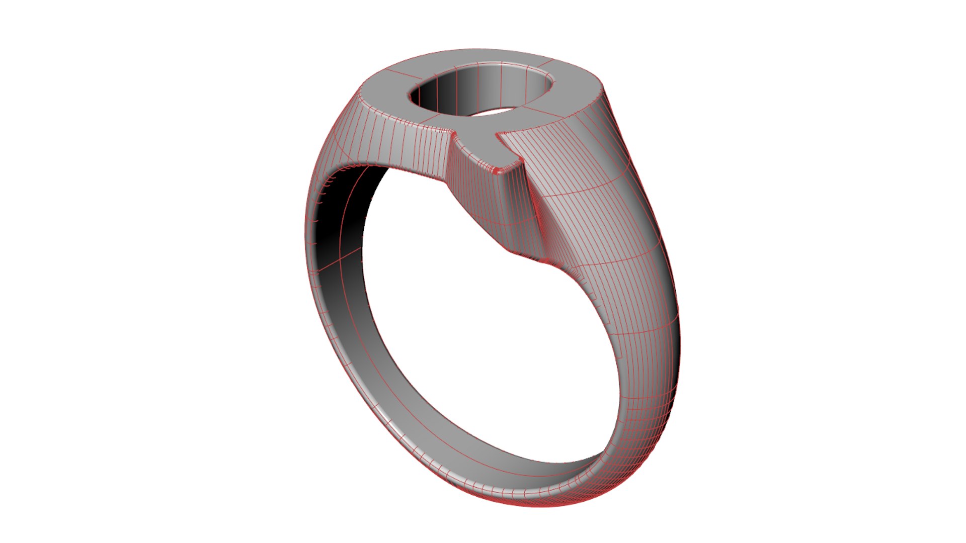 3D Alphabet Signet Ring Q - TurboSquid 2088411
