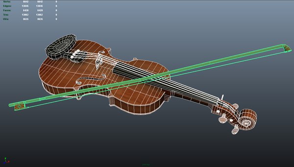 3d realistic violin model