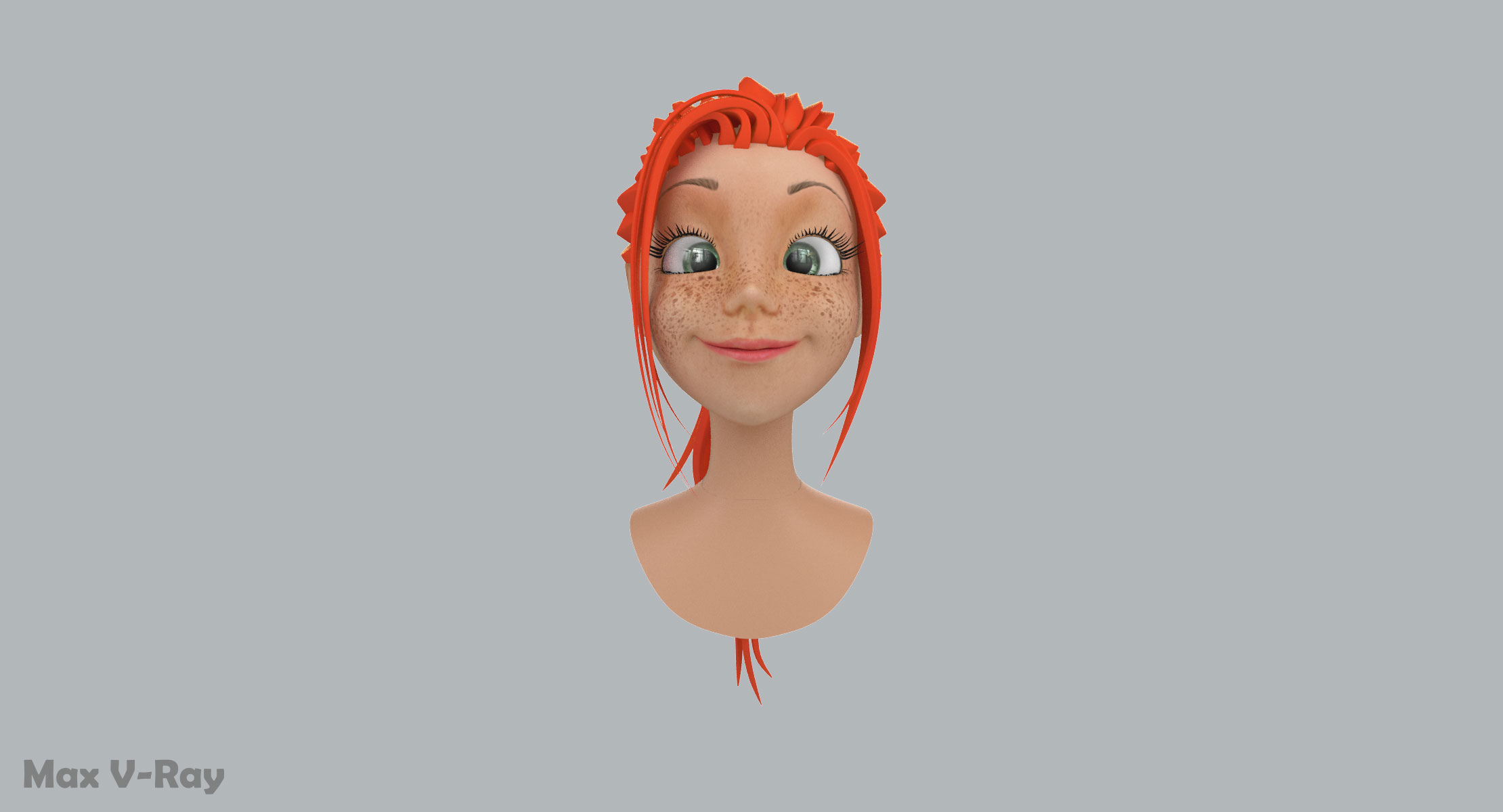 3d model cartoon female head