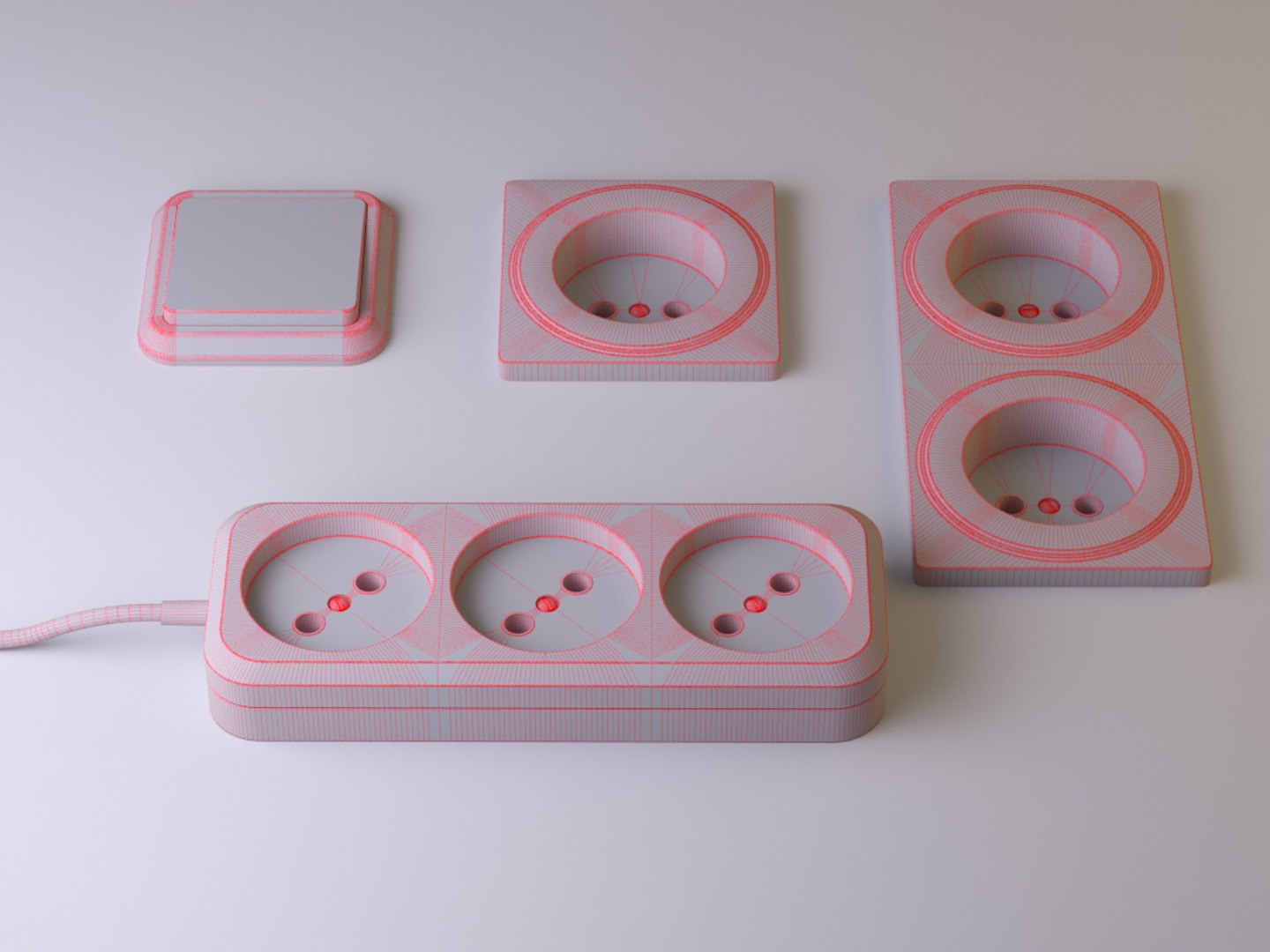 3d switch socket model